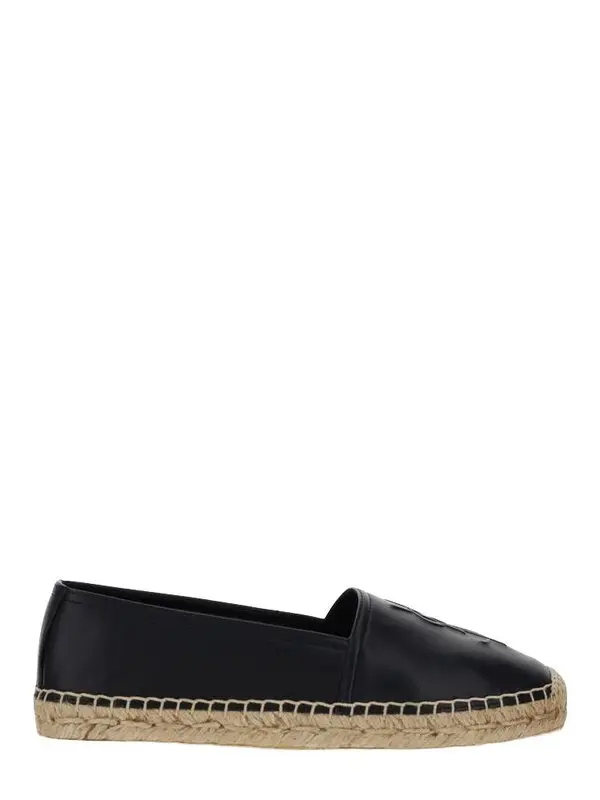 Saint Laurent Leather Espadrilles - Black