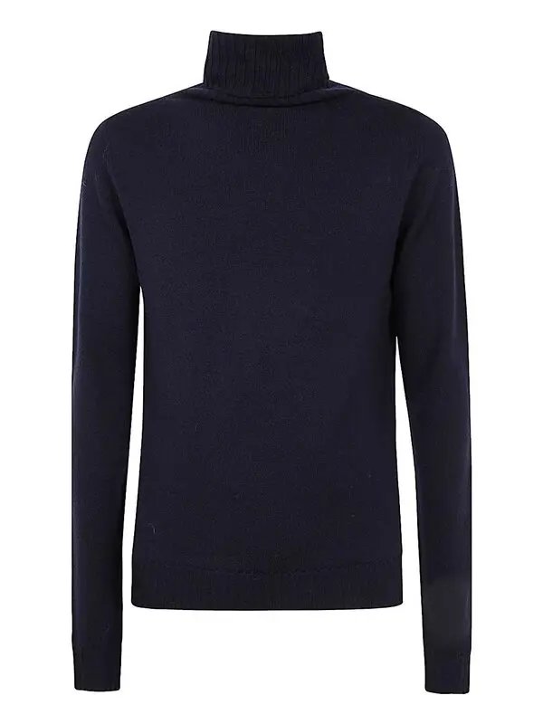 MD75 Merinos Wool Turtleneck Sweater - Blue
