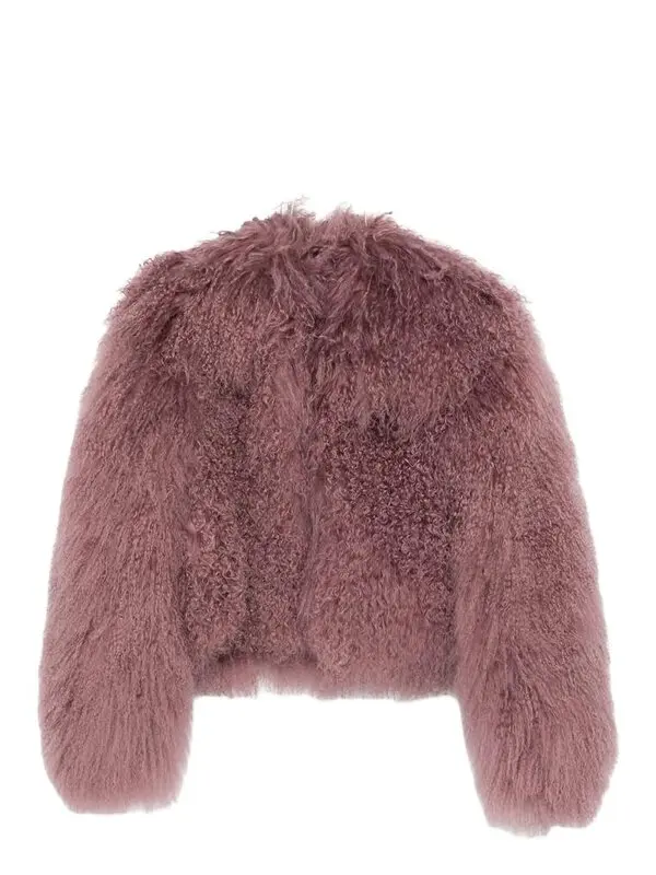 SALVATORE SANTORO Cropped Sheepskin Jacket - Pink