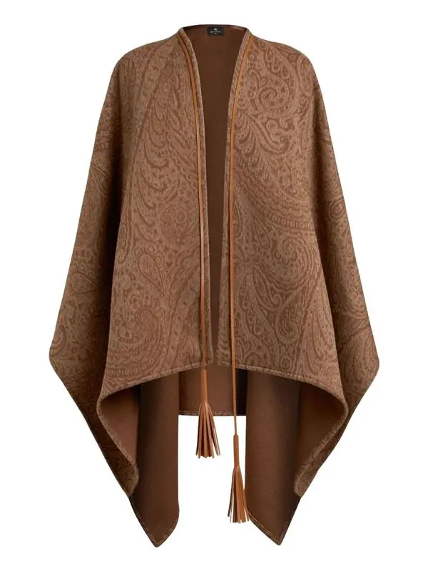 Etro Paisley Print Cape - Brown
