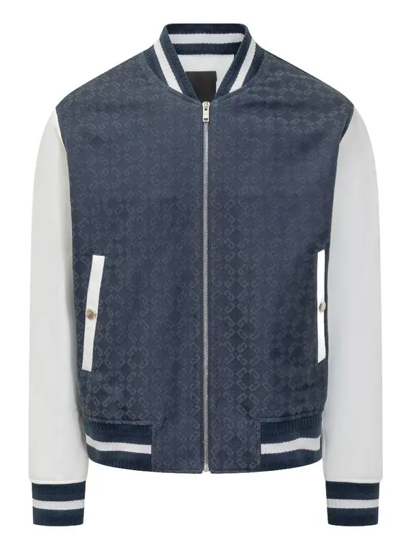 Givenchy Mixed Mat Varsity Jacket - Blue