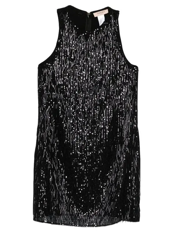 TWINSET Dress With Sequin Embellishments - Black