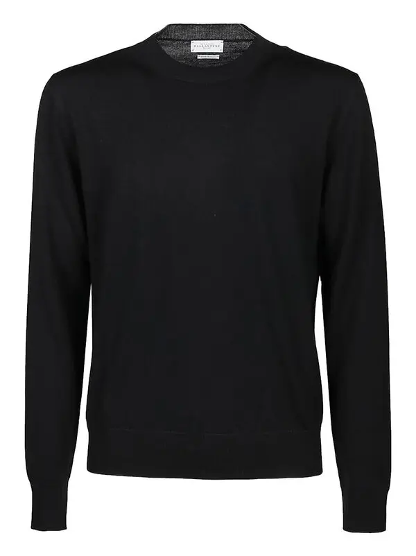 BALLANTYNE Plain Merino Wool Sweater - Black