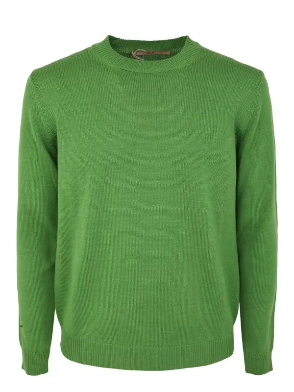 ROBERTO COLLINA Long Sleeve Crew Neck Sweater - Green