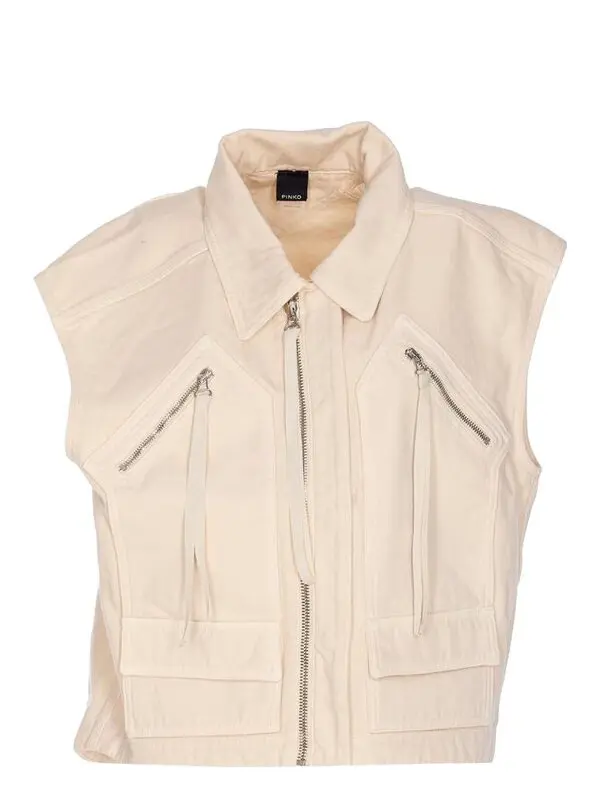 Pinko Gerard Vest With Buttons - Beige