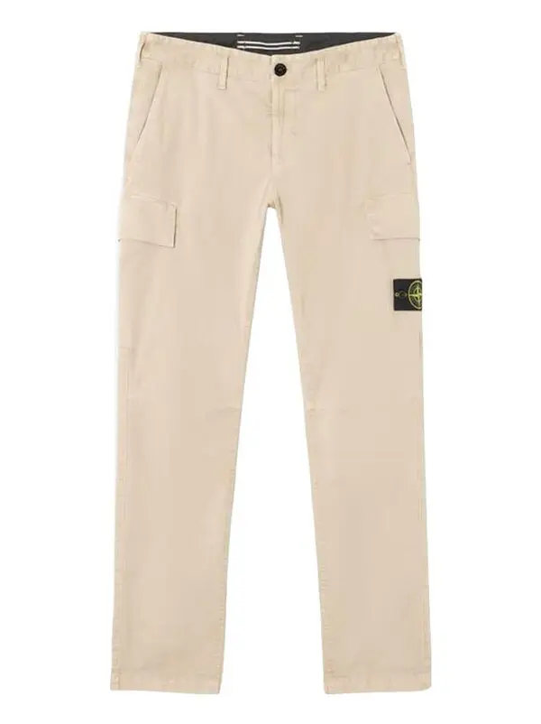 Stone Island Stretch Cotton Ripped Twill Cargo Trousers - Brown