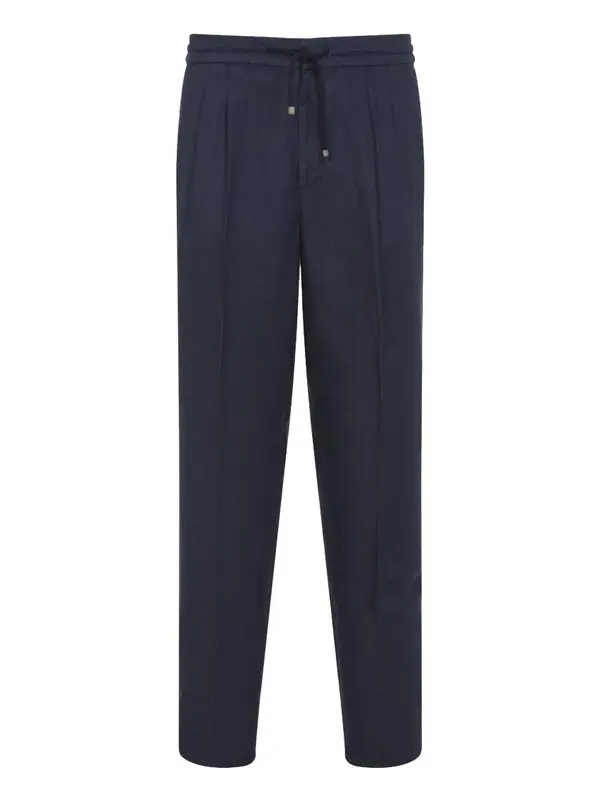 Brunello Cucinelli Linen Wide-leg Pants - Blue
