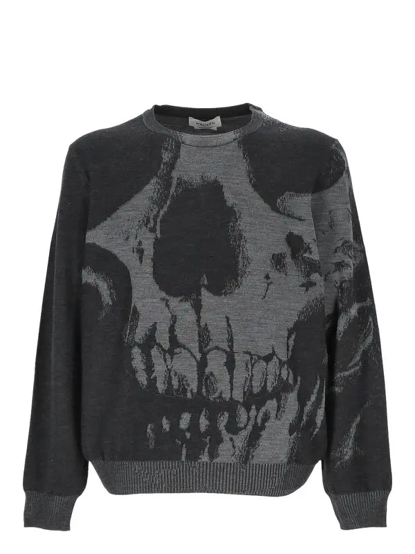 Alexander McQueen Skull Crewneck Jumper - Grey