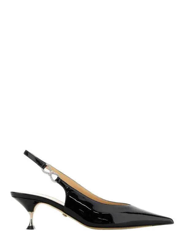 Mach & Mach Crystal Bow Leather Pumps - Black