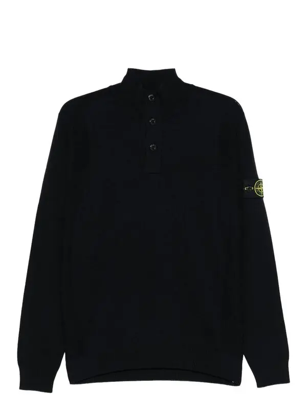 Stone Island Virgin Wool Blend Sweater - Blue