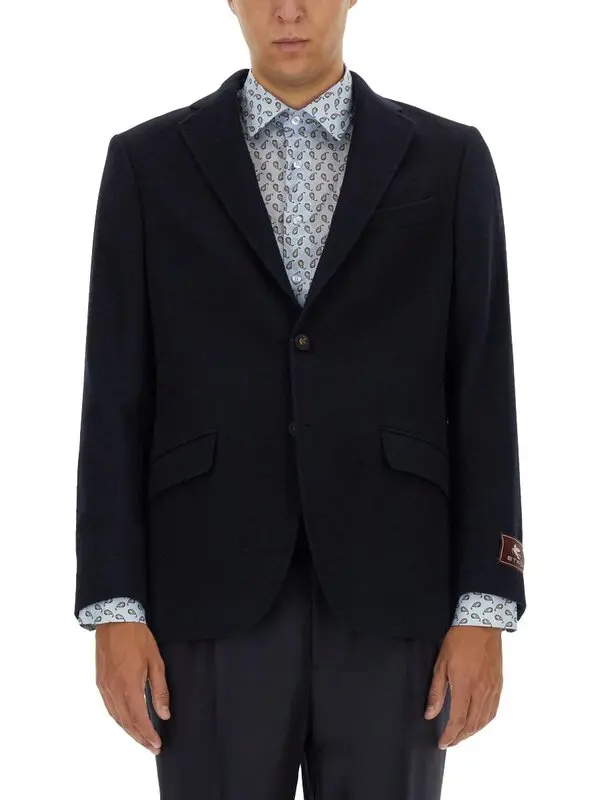 Etro Single-breasted Cashmere Jacket - Blue
