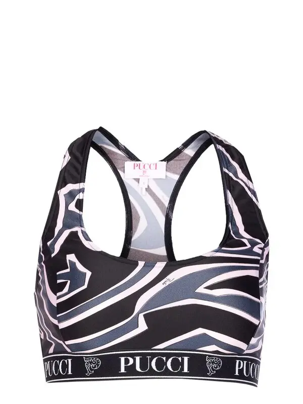 Emilio Pucci Printed Crop Top - Black