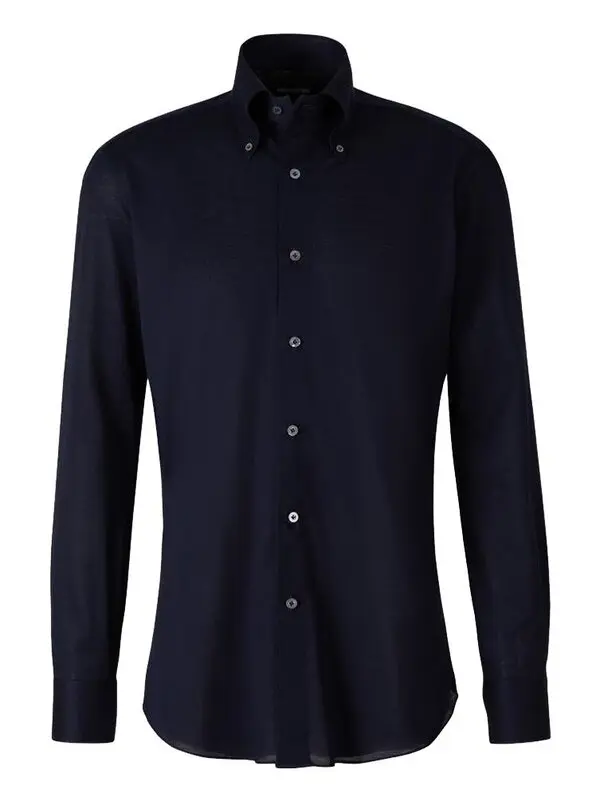 FRAY Cotton Piqué Shirt - Midnight Blue