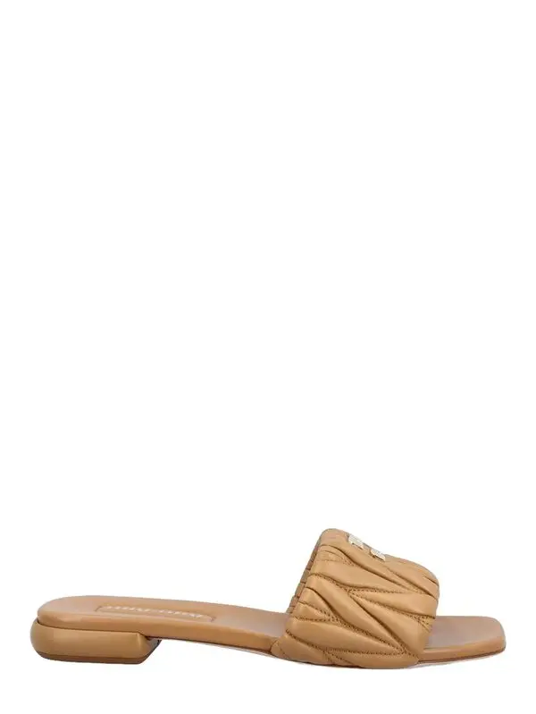 Miu Miu Matelassé Nappa Leather Sandals - Brown