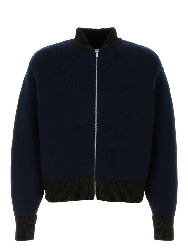 JIL SANDER Wool Blend Cardigan - Blue