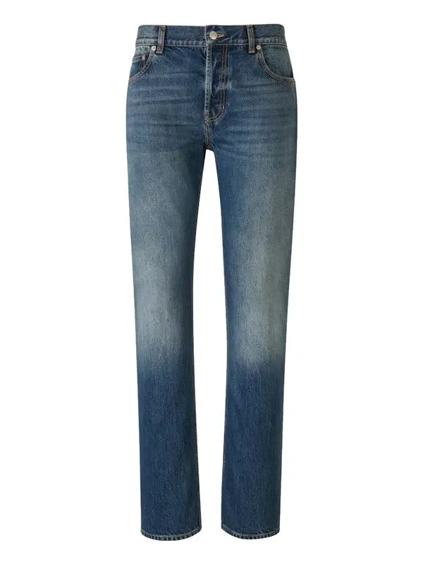 Alexander McQueen Straight Fit Logo Jeans - Denim Dark Blue
