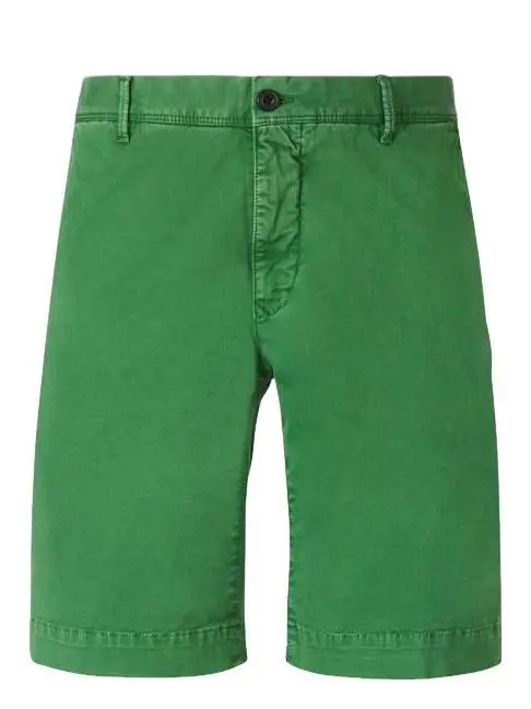 Incotex Cotton-elastane Bermuda Shorts - Green