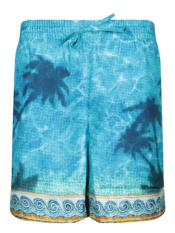 Casablanca Silk Bermuda Shorts - Blue