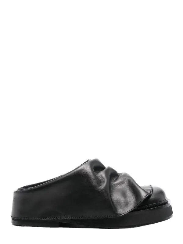 Attico Leather Mules - Black