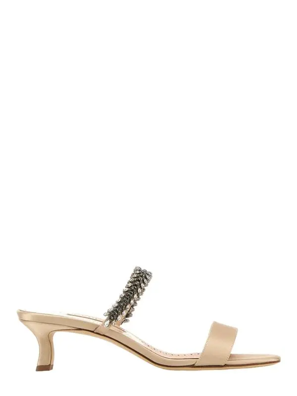 Manolo Blahnik Kifasan Mules - Beige