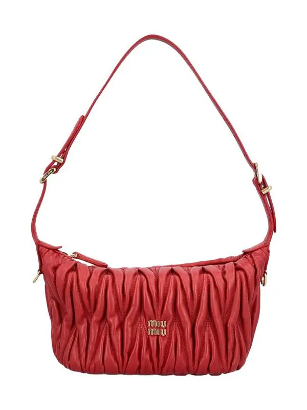 Miu Miu Matelassé Nappa Leather Pouch - Red