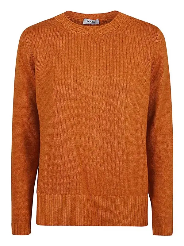 BASE Crew Neck Wool-cashmere Blend Sweater - Orange