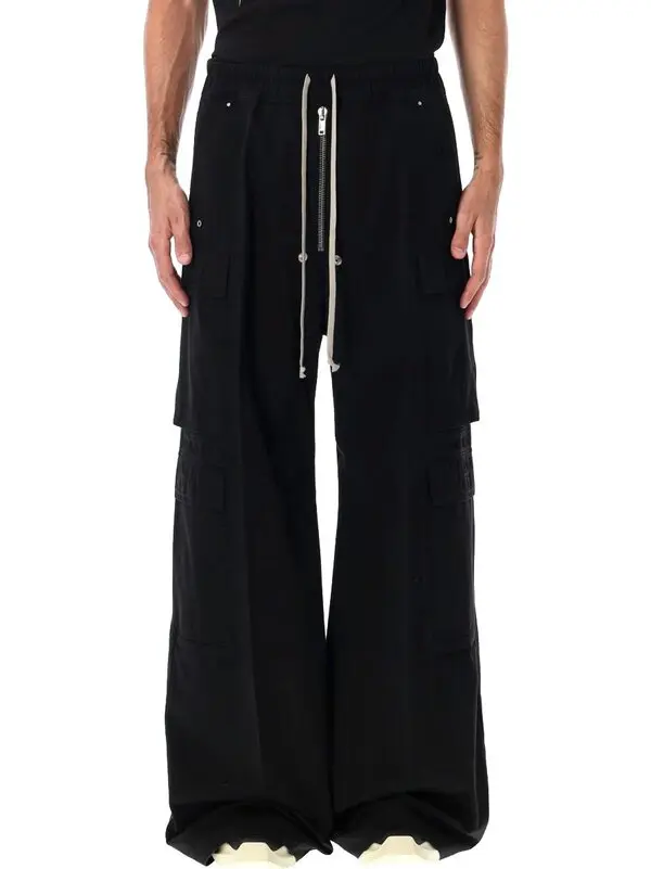 Rick Owens Double Cargo Jumbo Belas Cotton Pant - Black