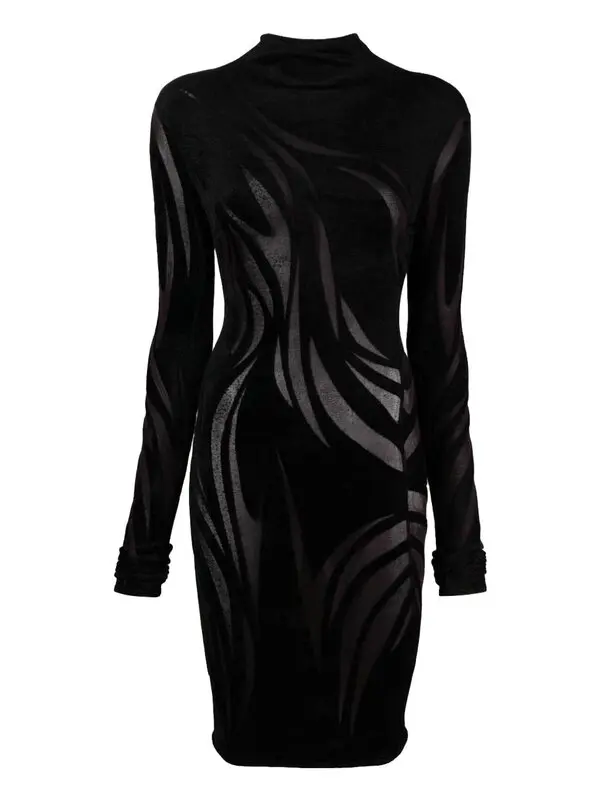 MUGLER Chenille Dress - Black