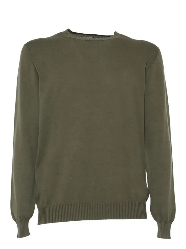 Fedeli Giza Light Frosted Crew Neck Sweater - Green