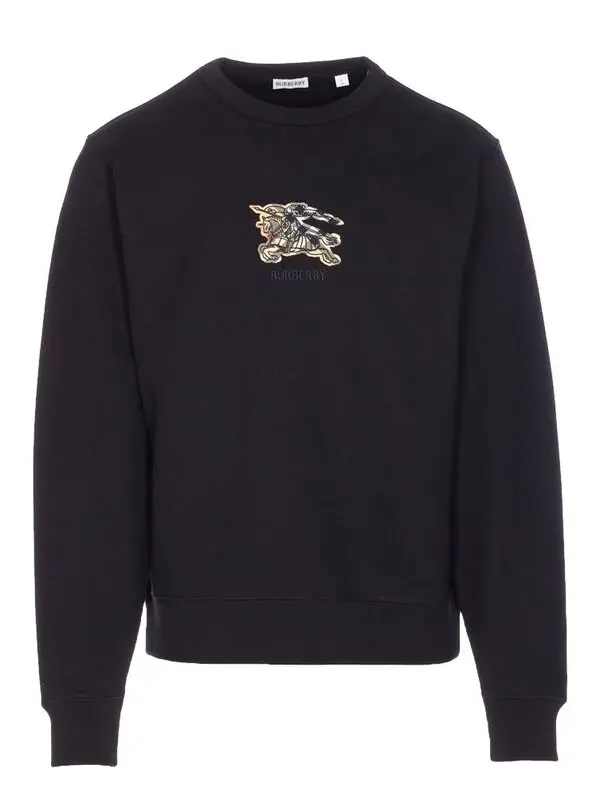 Burberry Sweatshirt With Embroidered Logo - Black