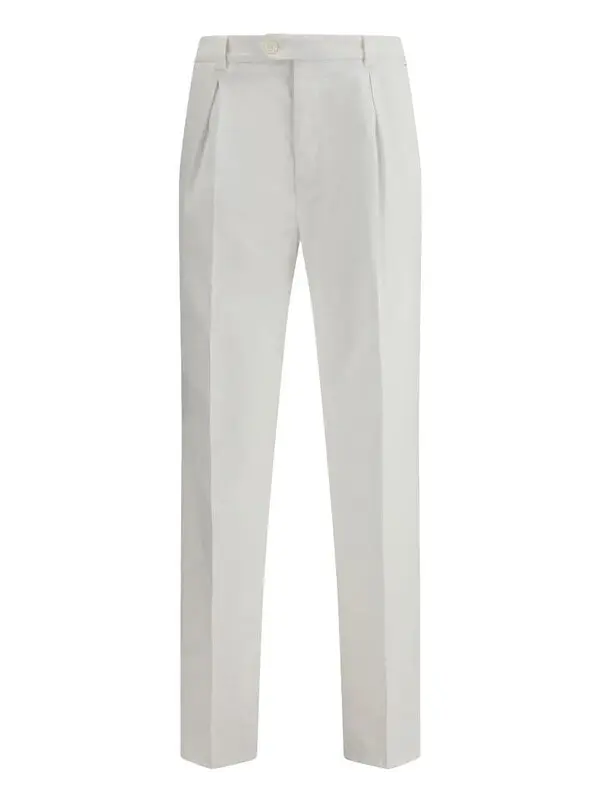 Brunello Cucinelli Cotton Gabardine Pants - White