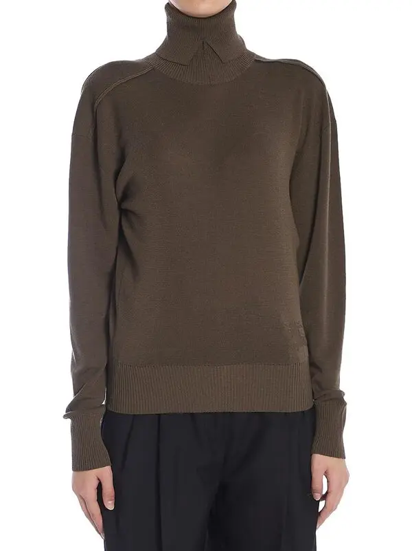 Burberry Rollneck Military Wool Sweater - Green