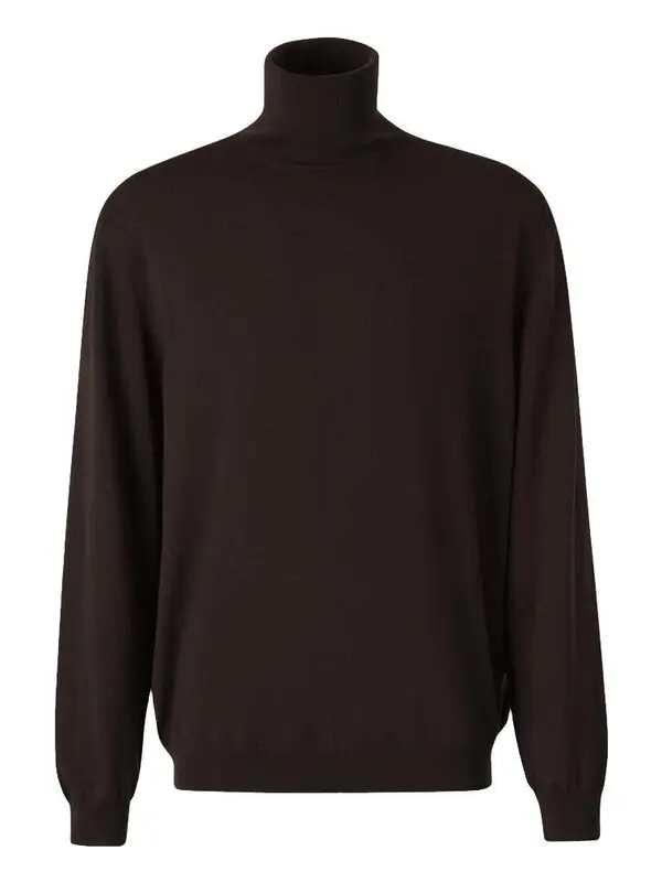 ZANONE Wool Turtleneck Sweater - Brown