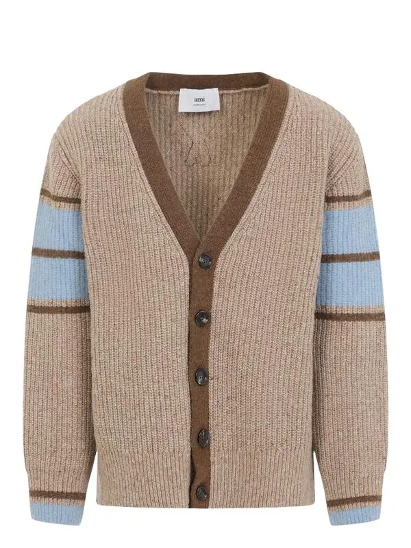 Ami College Cardigan - Brown
