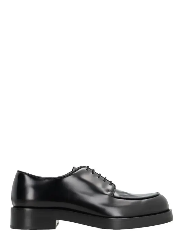 Prada Leather Lace-up Derby Shoes - Black