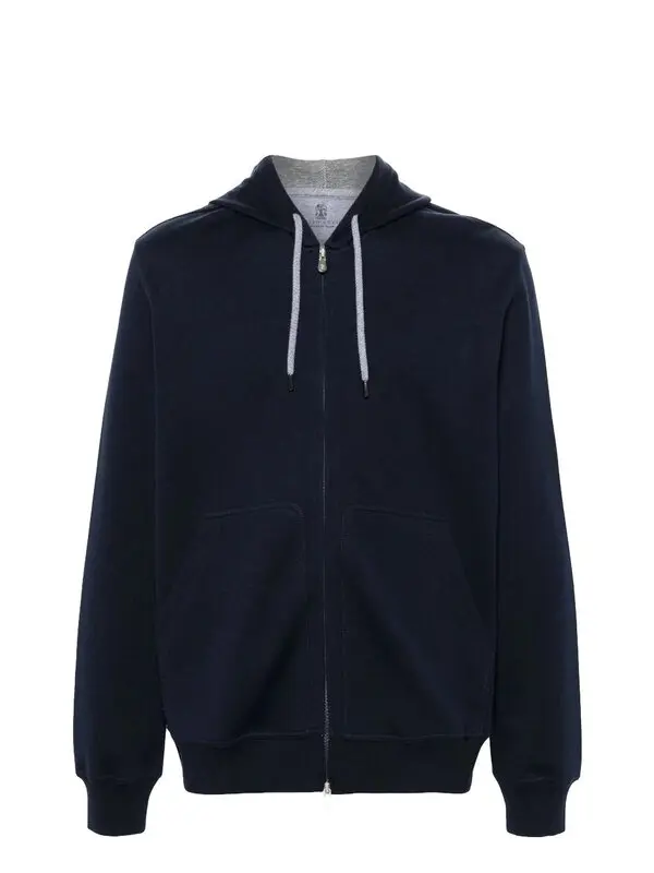 Brunello Cucinelli Zip Up Sweatshirt - Blue