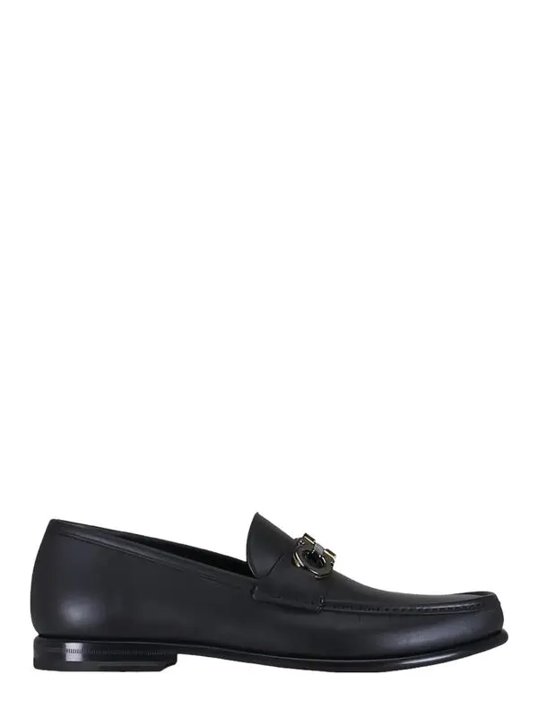 FERRAGAMO Gancini Loafers - Black