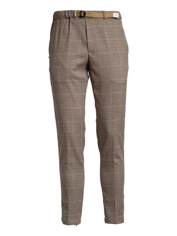 WHITE SAND Tweed Trousers With Elasticated Waistband - Brown