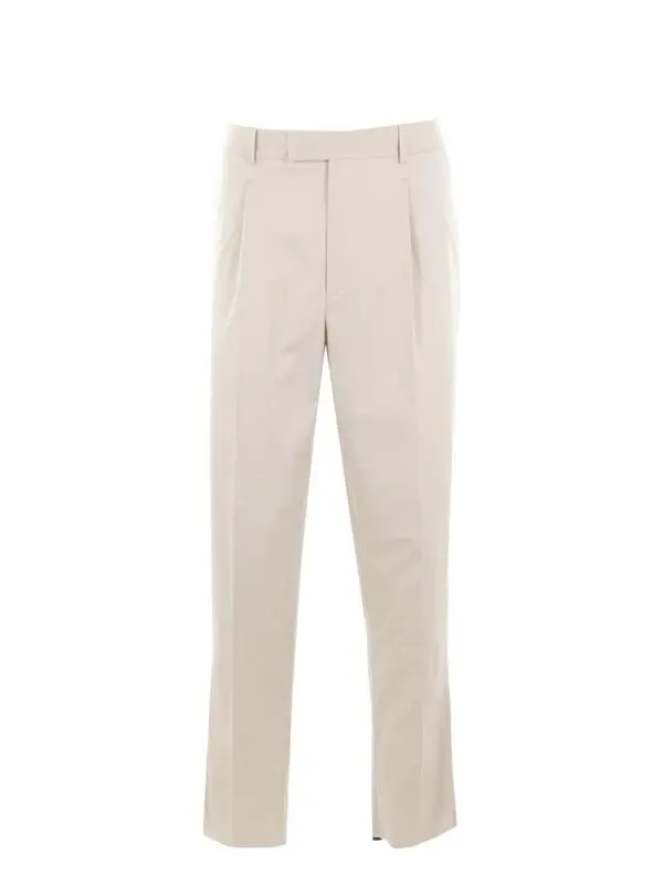 Zegna Regular Fit Trousers - Natural White