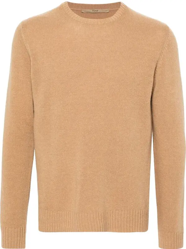 ROBERTO COLLINA Long Sleeve Round Neck Top - Beige