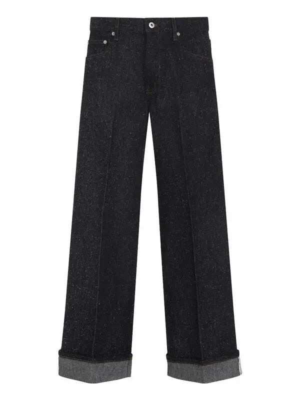 Burberry Indigo Cotton Straight Leg Pants - Blue