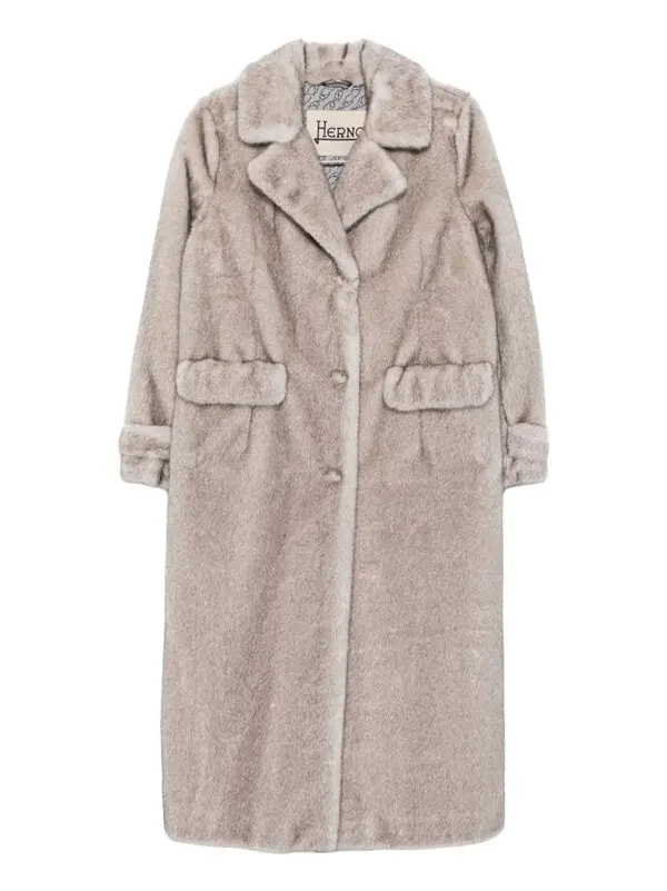 Herno Faux Fur Coat - Grey
