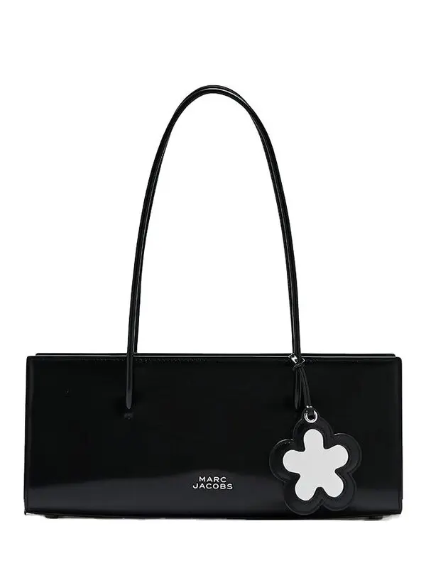 Marc Jacobs Shoulder Bag With Logo And Flower Charm - Black