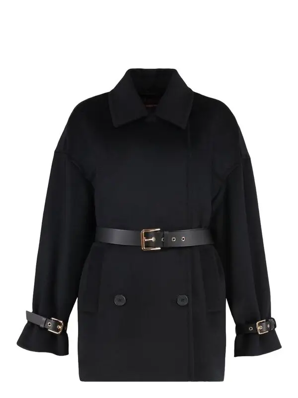 Max Mara Studio Wool Coat - Black