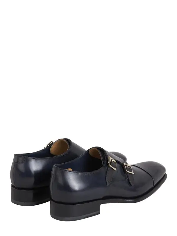 Santoni Double Buckle Shoes - Black