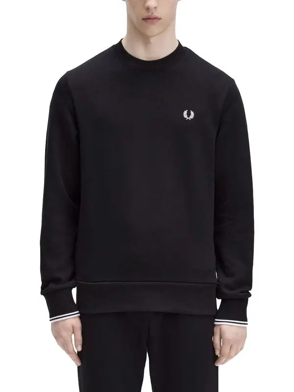 Fred Perry Logo Embroidered Sweatshirt - Black