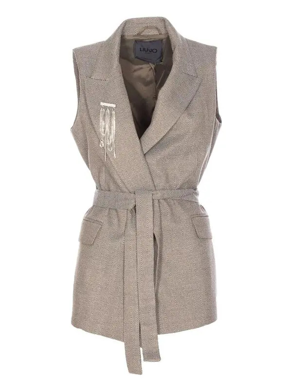 Liu Jo Vest With Belt Closure - Grey