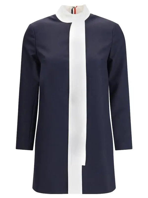 Thom Browne High Wool Suiting Shift Dress - Blue