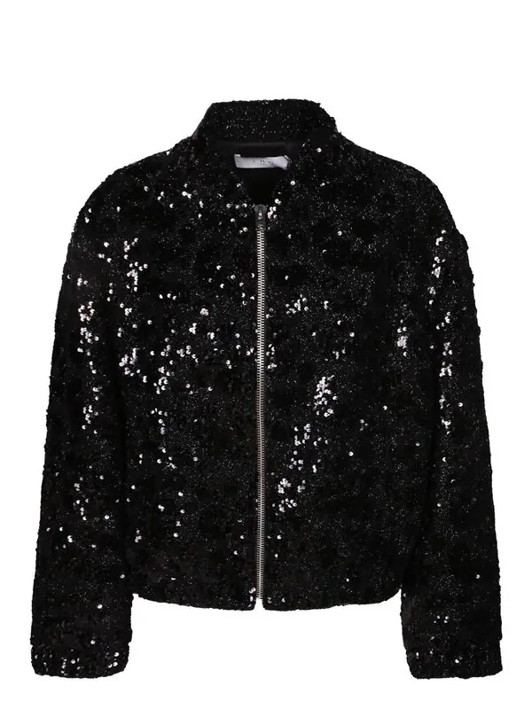 IRO PARIS Ombre Paill Bomber Jacket - Black