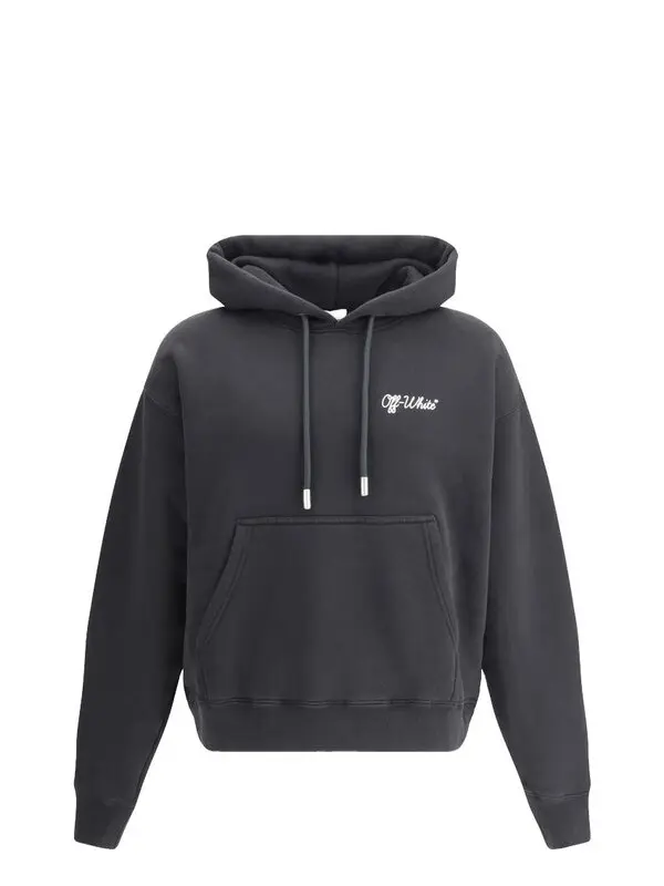 Off-White Script Skate Cotton Hoodie - Black